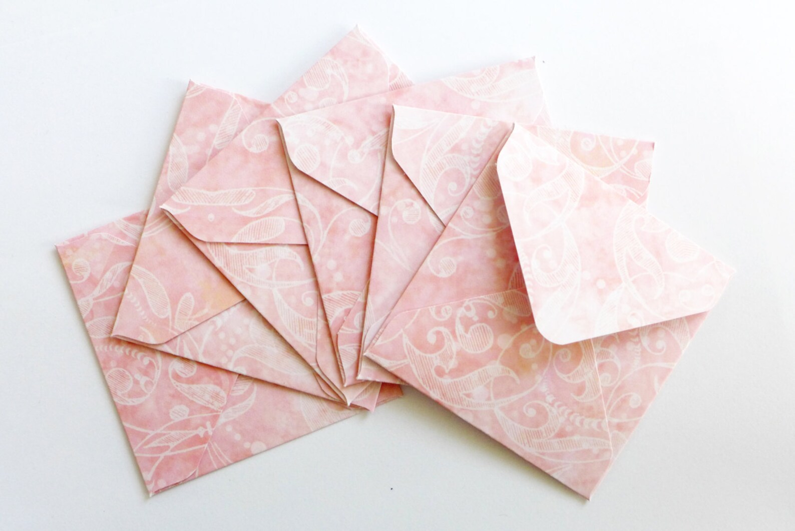 Floral Pink Mini Envelopes, Handmade Envelopes, Square Envelopes, Love ...