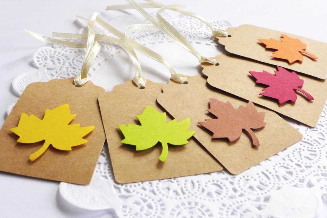 Autumn Leaf Tags Fall in Love Bridal Shower Autumn - Etsy