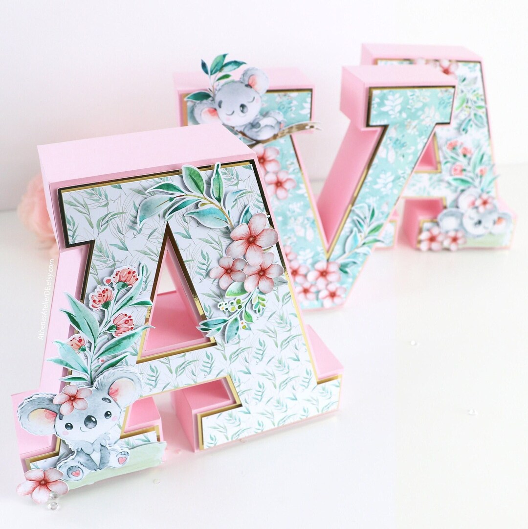 Koala 3D Letters, Koala Decorative Letters, 3D Letter, Koala Baby ...