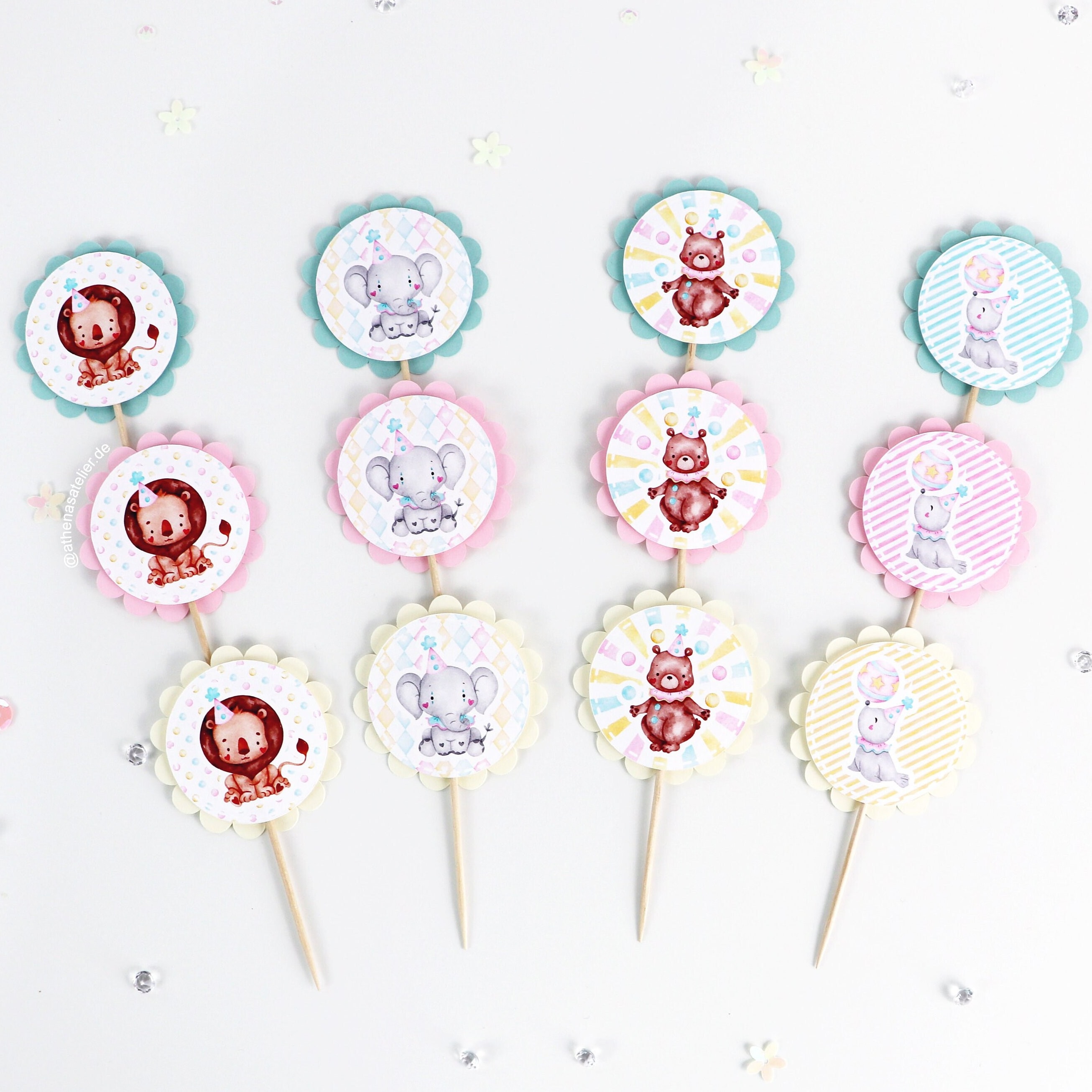 Circus Cupcake Toppers, Circus Themed Party, Girl Circus Cupcake ...