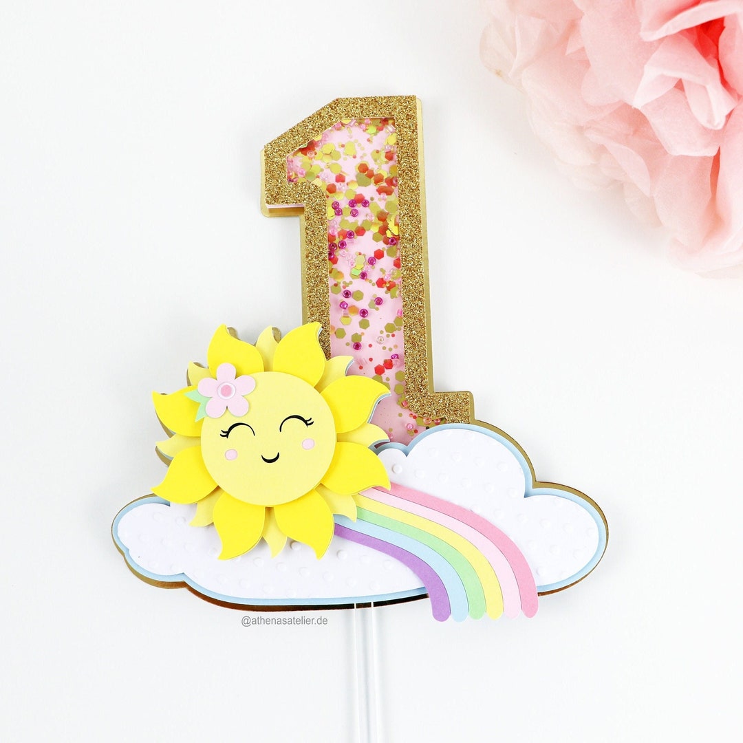 Rainbow Cake Topper, Sunshine Cake Topper, You Are My Sunshine, Pastel ...