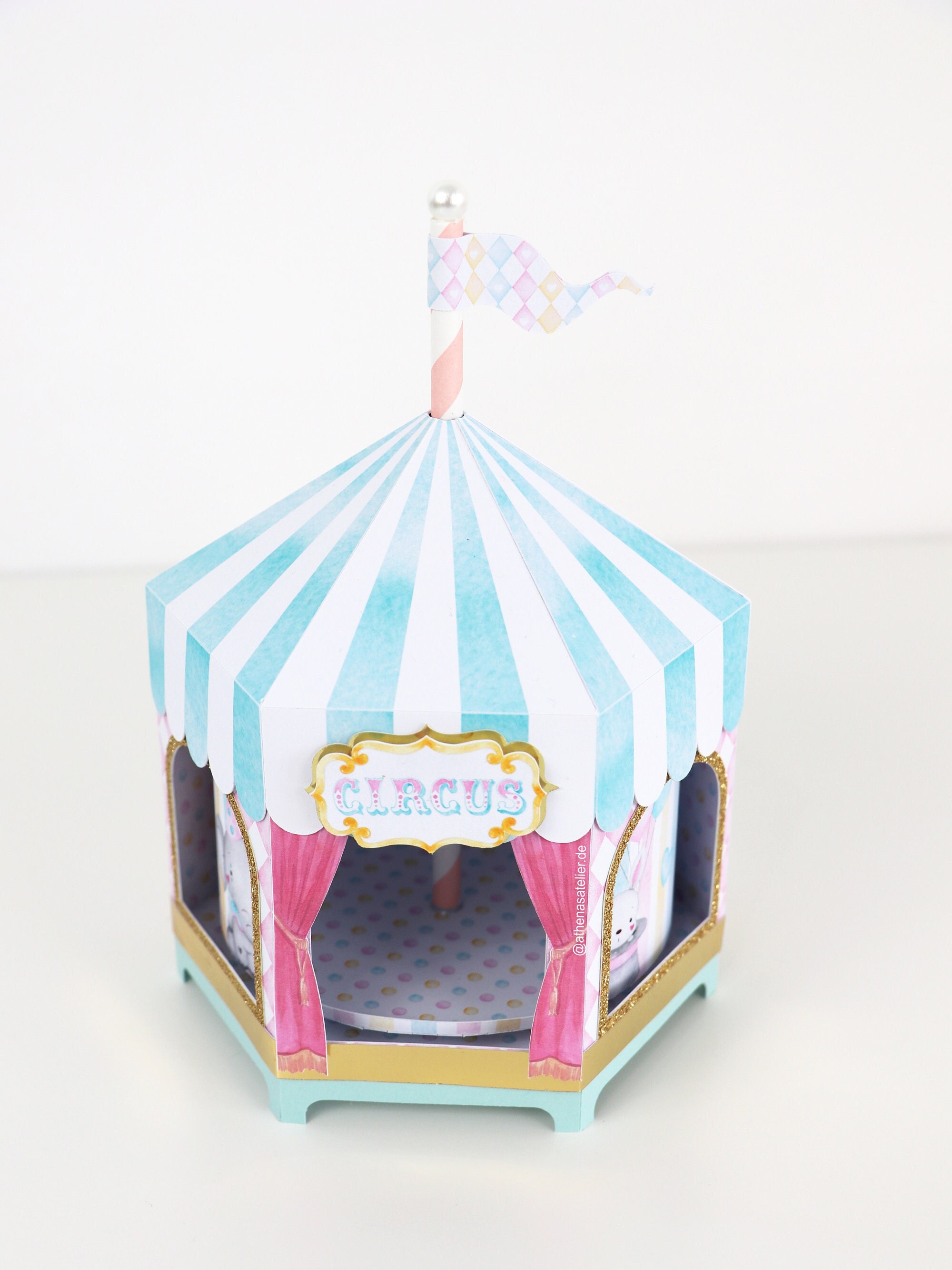 Spinning Pink Circus Centerpiece, Interactive Party Table Decoration ...