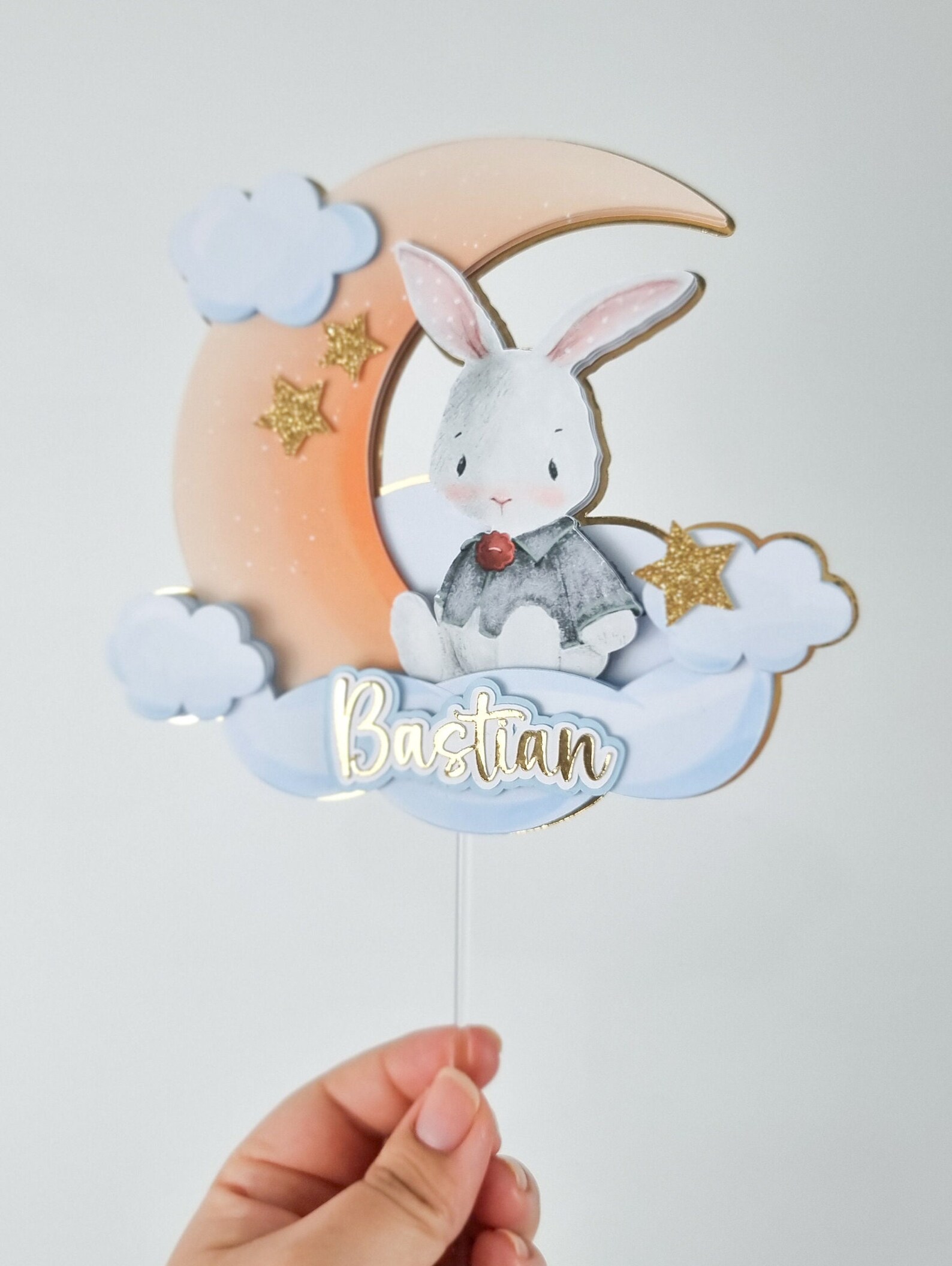 Watercolor Rabbit Cake Topper, Its a Boy, Baby Shower Cake Topper ...
