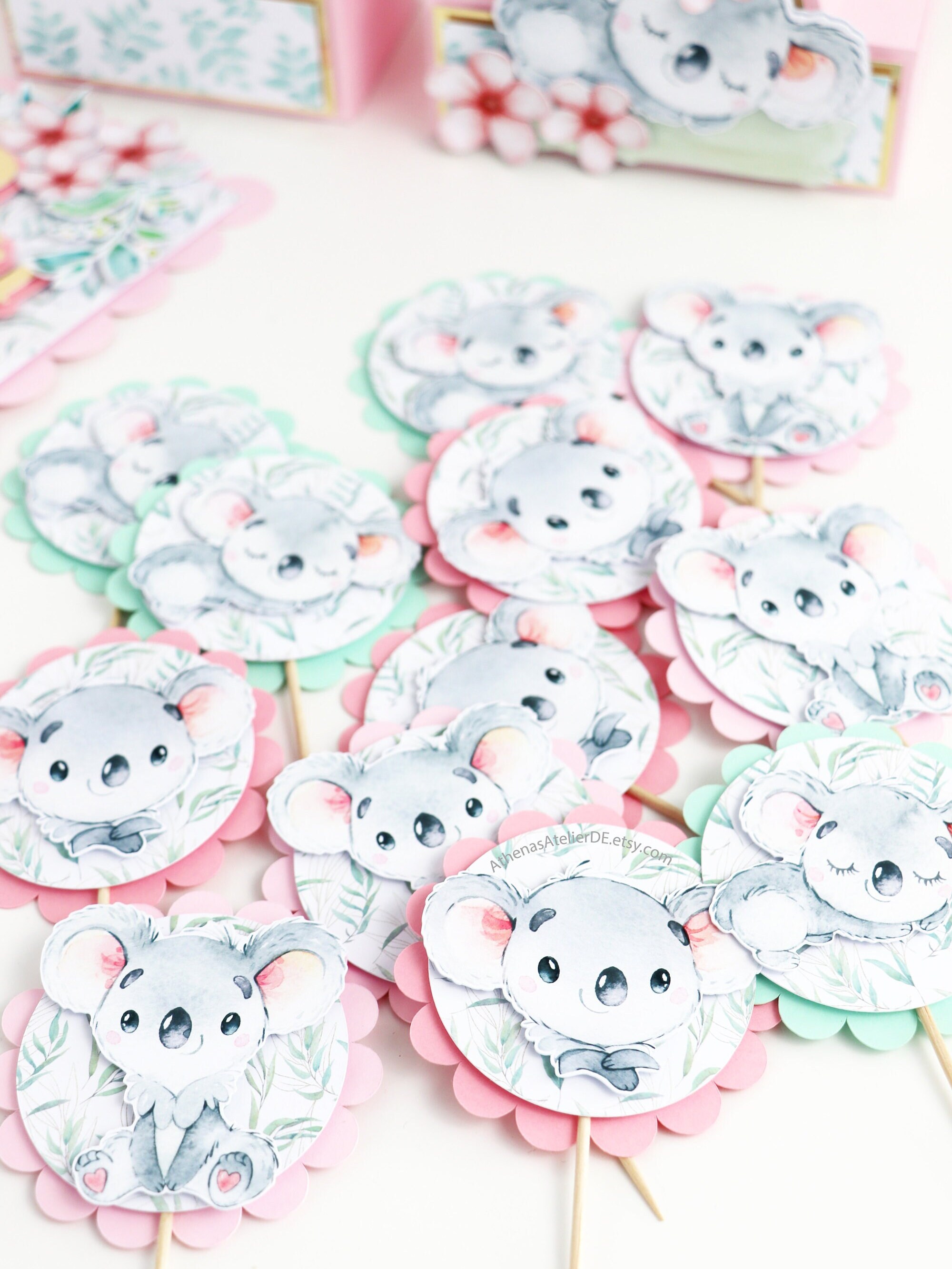 Koala Cupcake Toppers Baby Koala Themed Party First Birthday - Etsy