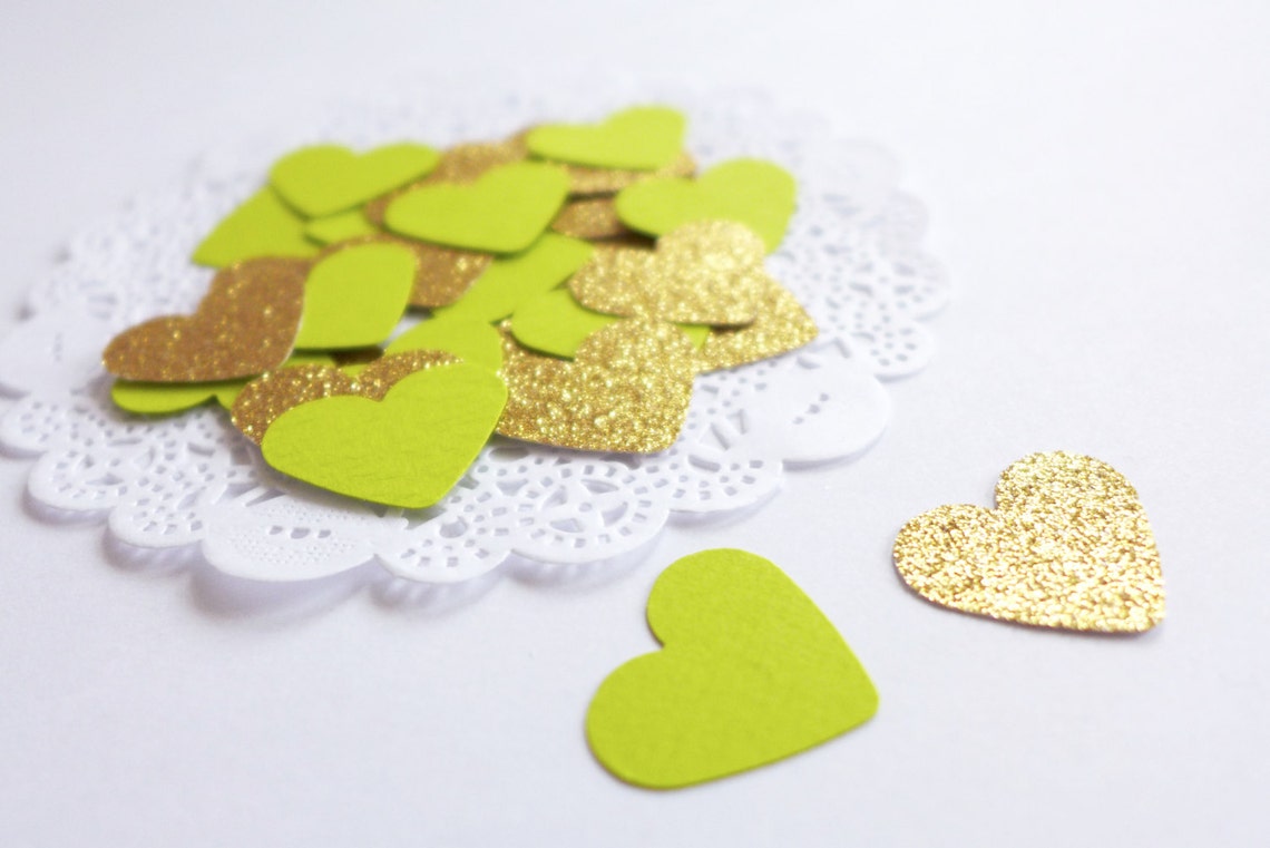 Lime Green and Gold Confetti Glitter Confetti Wedding - Etsy