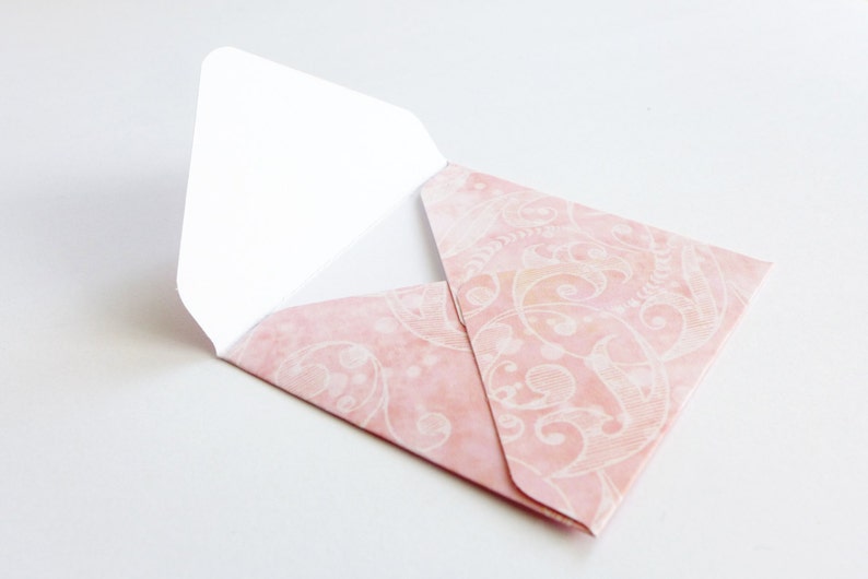 Floral Pink Mini Envelopes Handmade Envelopes Square - Etsy