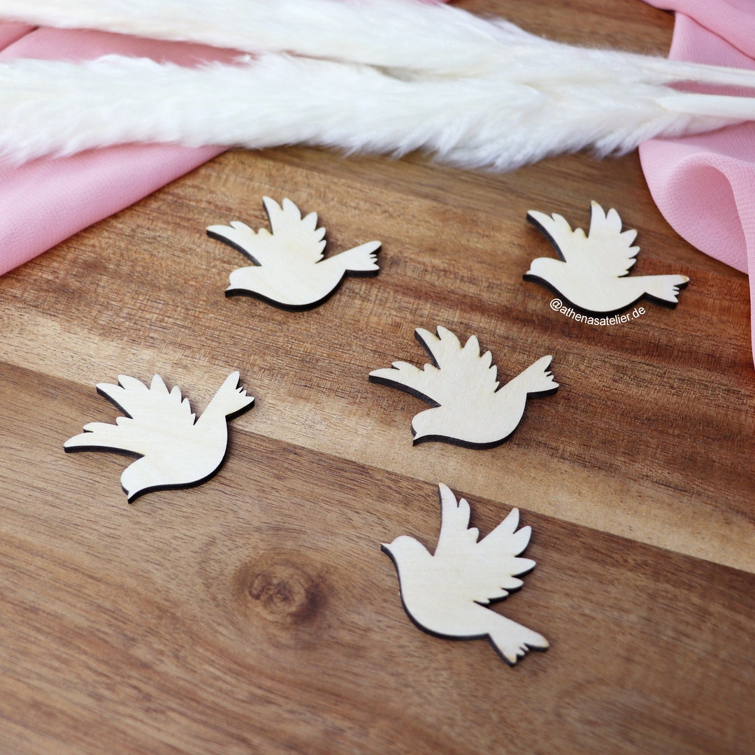 Baptism Table Decorations, Wooden Table Scatters, Dove Confetti ...
