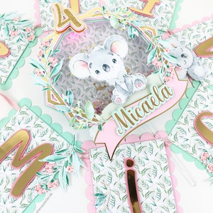 Koala Cake Topper, Name Cake Topper, Personalized Cake Topper, Baby ...