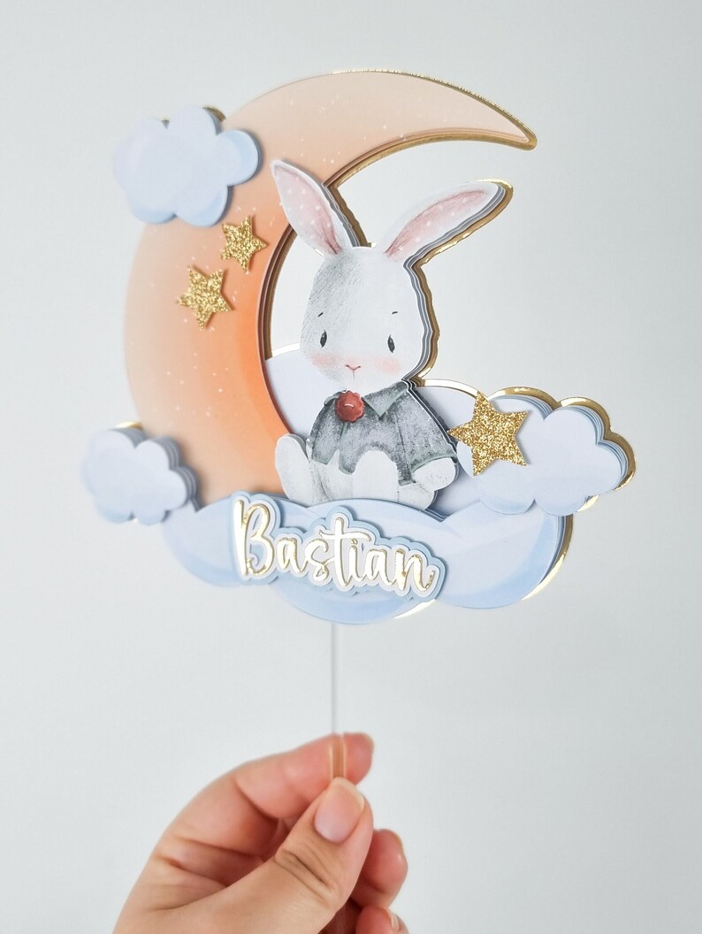 Watercolor Rabbit Cake Topper, Its a Boy, Baby Shower Cake Topper ...