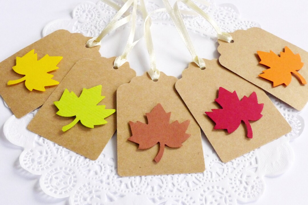 Autumn Leaf Tags, Fall in Love Bridal Shower, Autumn Decoration, Fall ...