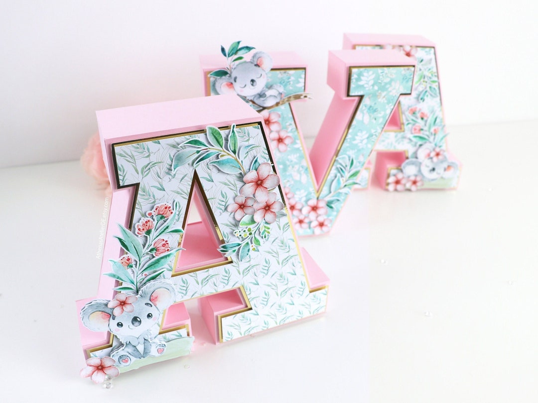 Koala 3D Letters, Koala Decorative Letters, 3D Letter, Koala Baby ...