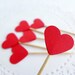 Red Heart Cupcake Toppers, Red Wedding Cupcake Toppers, Party Picks ...