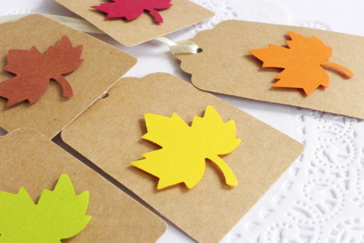 Autumn Leaf Tags, Fall in Love Bridal Shower, Autumn Decoration, Fall ...