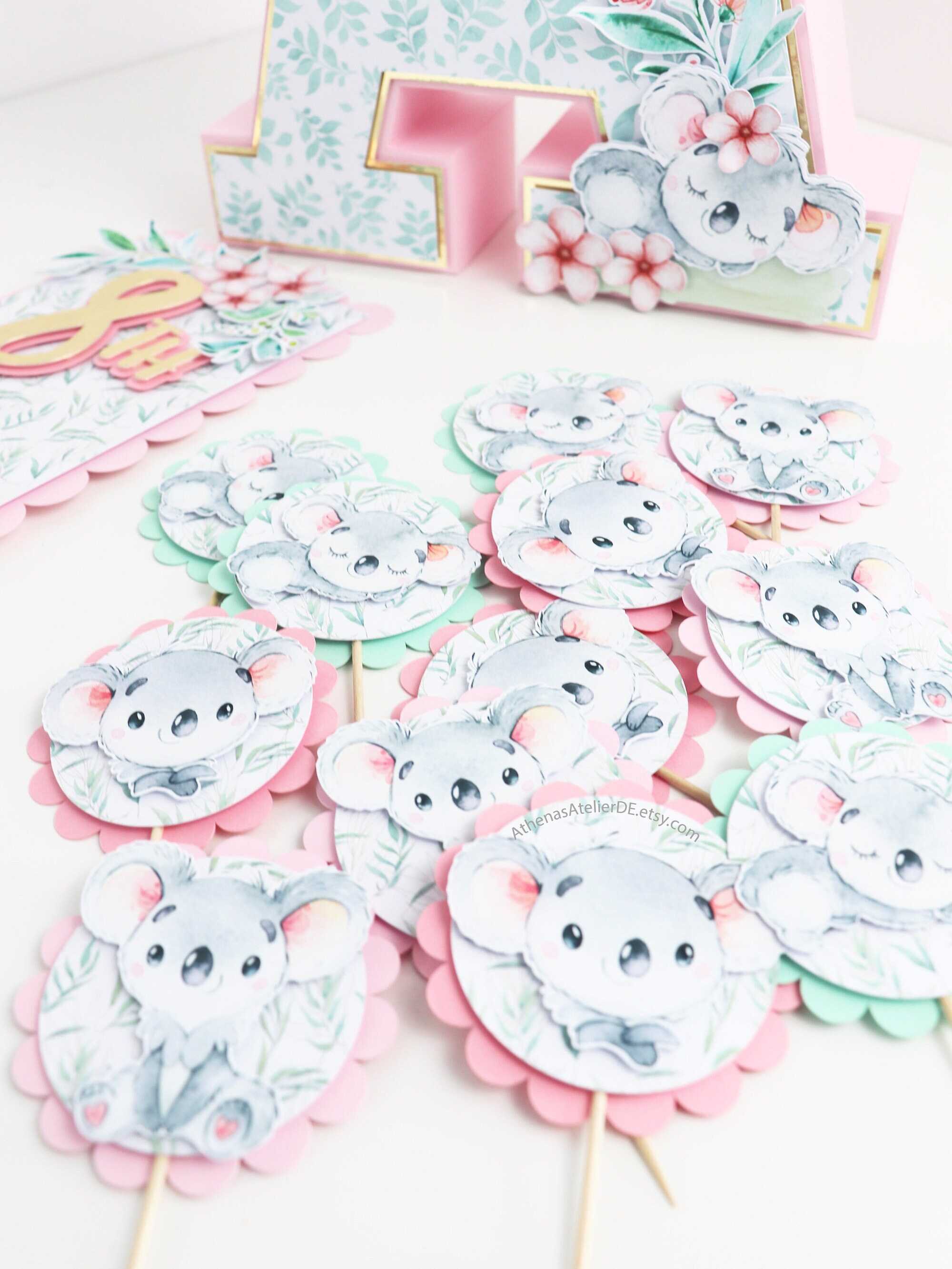 Baby Shower Koala Cupcake Toppers at Broderick Evenson blog