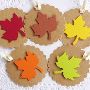 Autumn Leaf Tags, Scallop Tags, Fall in Love Bridal Shower, Autumn ...