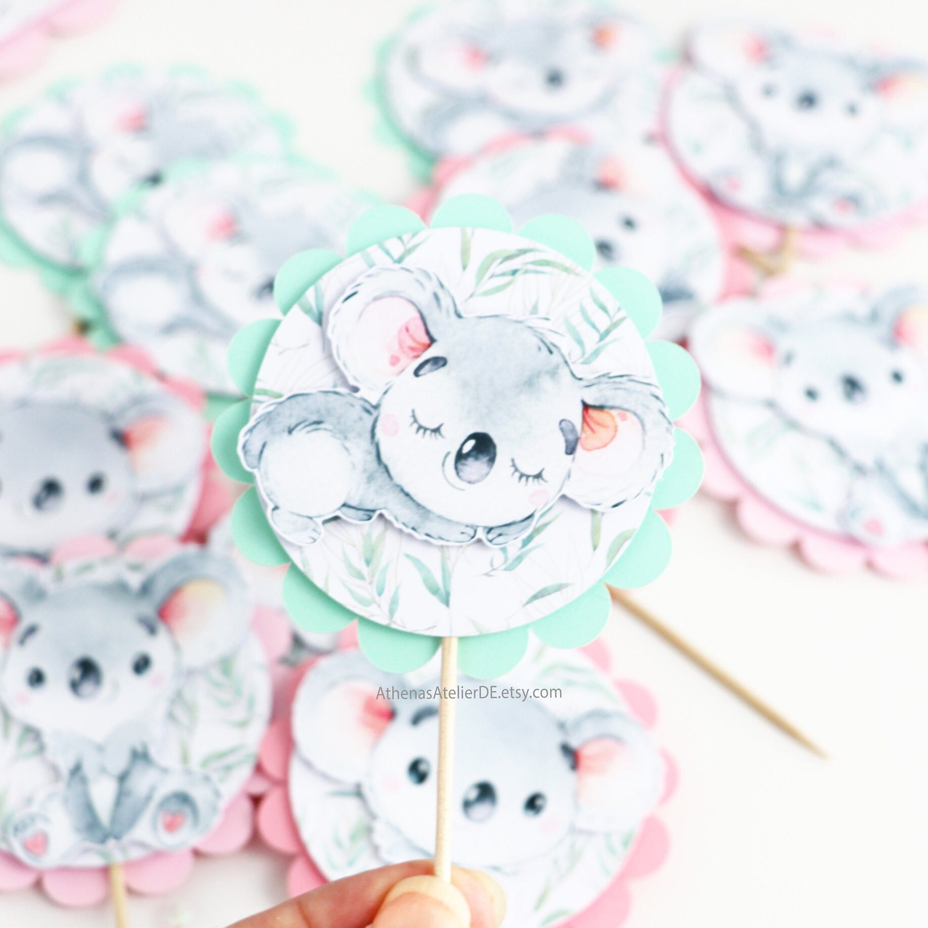 Koala Cupcake Toppers Baby Koala Themed Party First Birthday - Etsy
