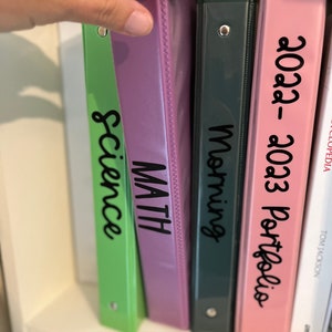 School Subject Labels- Custom Notebook or Binder Decal- Binder Stickers ...