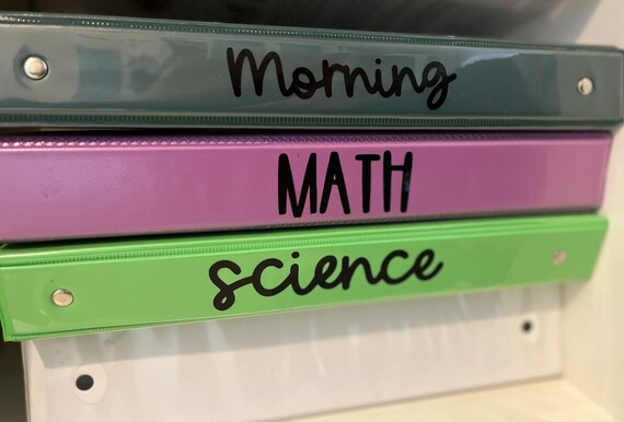 School Subject Labels Custom Notebook or Binder Decal Binder - Etsy