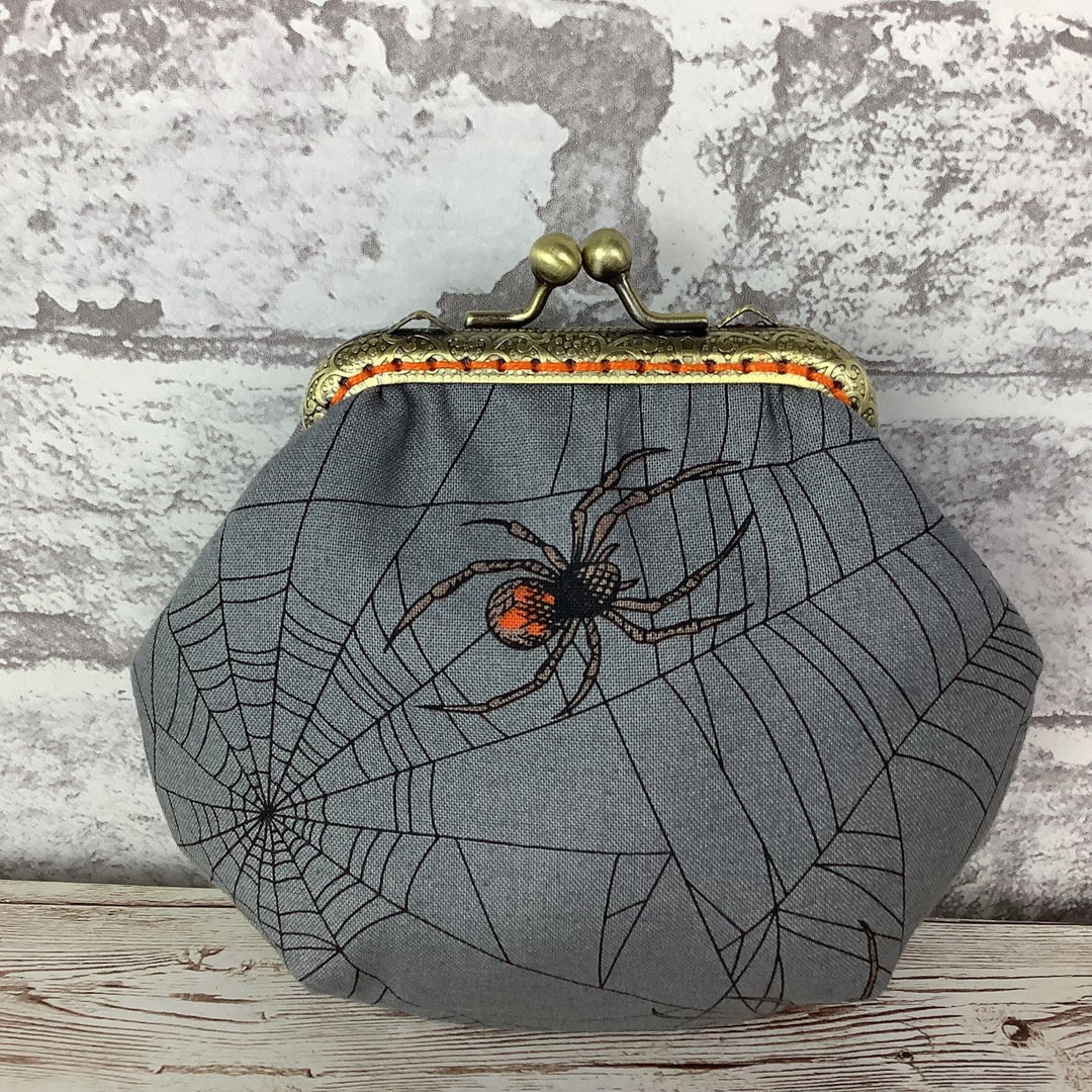 Spiders Web Frame Coin Purse, Gothic Fabric Coin Purse, Tangled Web ...