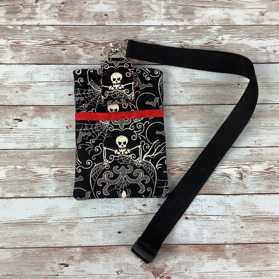 Gothic Skeletons Lanyard Pouch, Detachable Lanyard, Handmade - Etsy