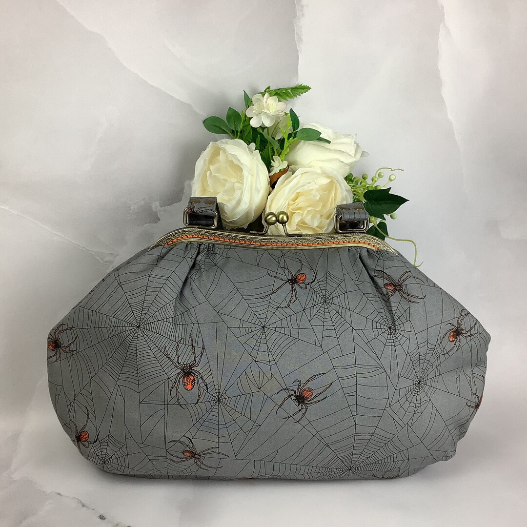Spiders Web Large Handbag, Gothic Kiss Lock Frame Bag, Handmade - Etsy