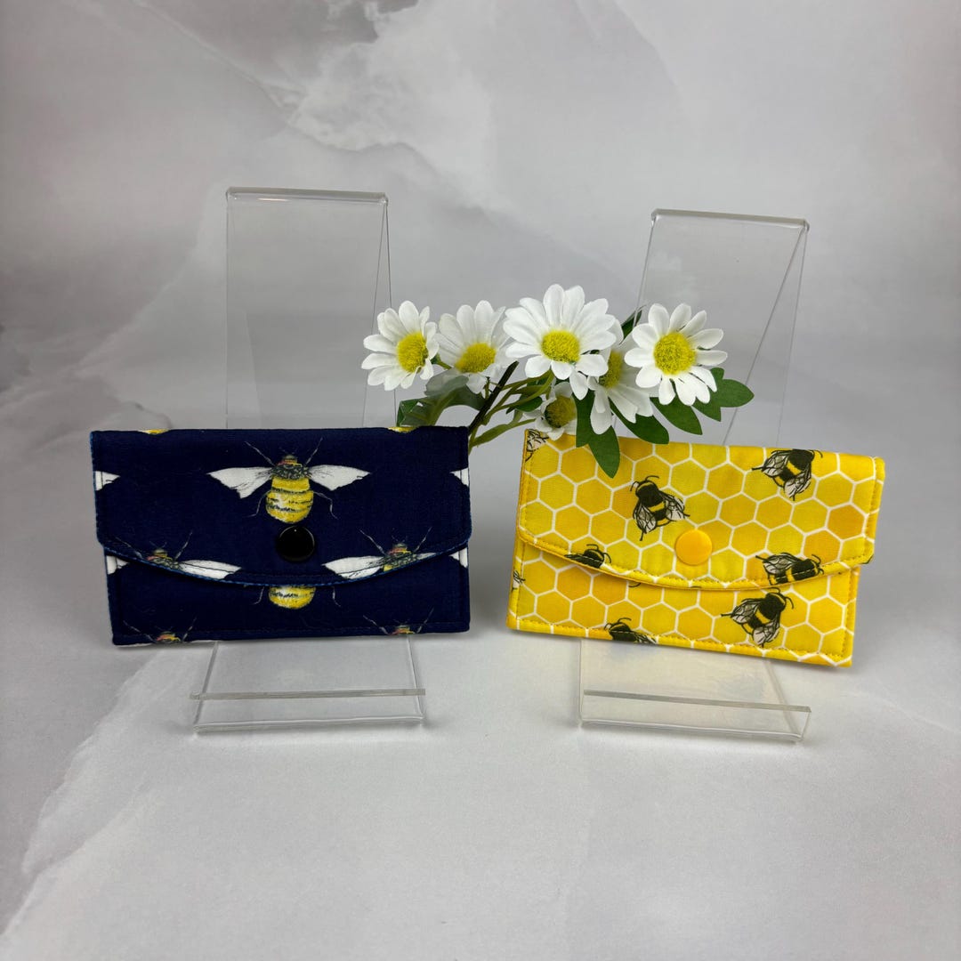 Bees Card Case, Bumble Bees Business Card Wallet, 2 Pattern Options ...
