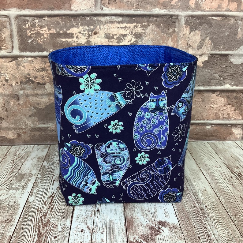 Cats Fabric Basket, Kitty Storage Bin, 2 Colour Options, Handmade - Etsy