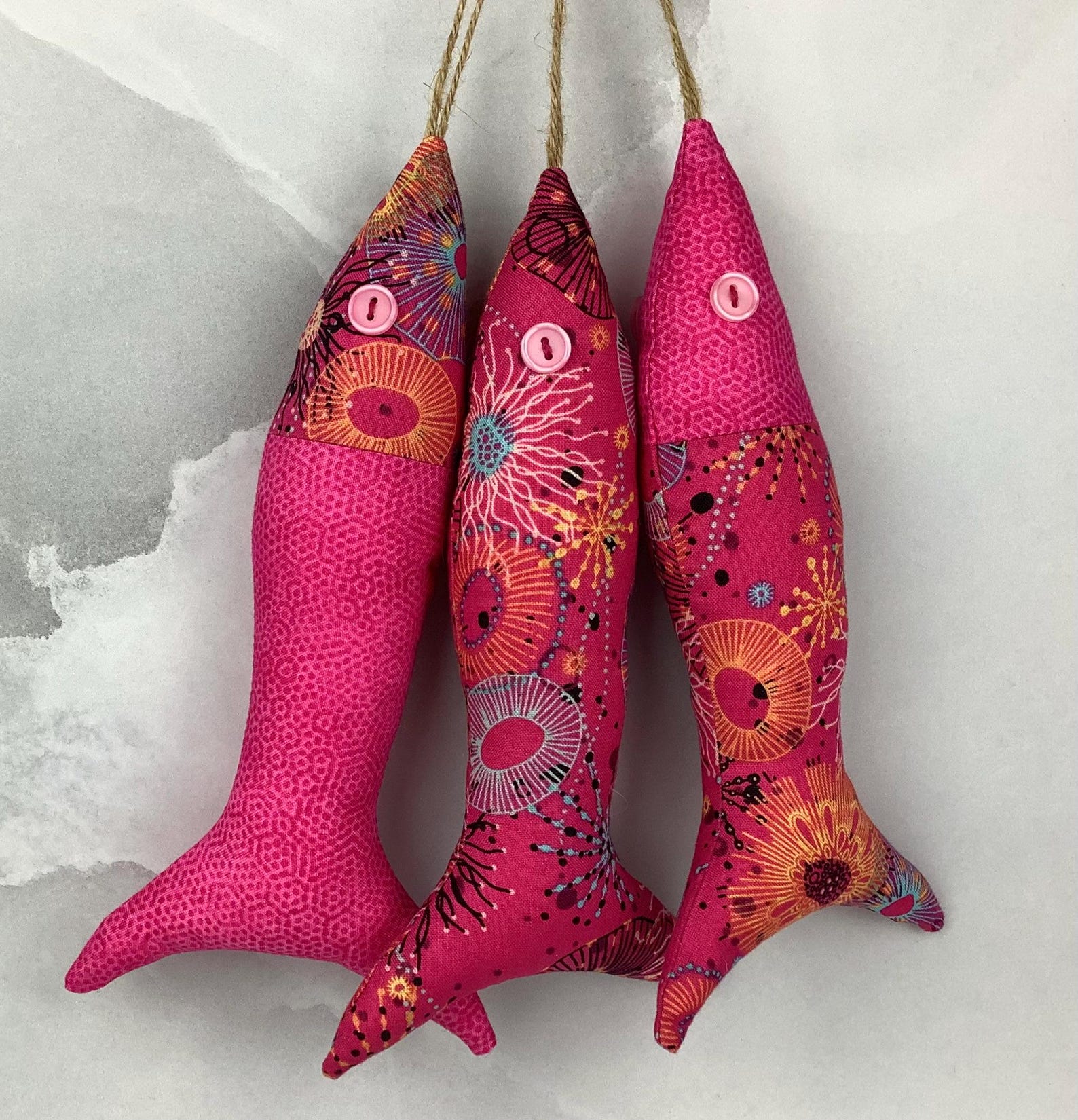 Jellyfish Hanging Fish, Set of 3, Handmade - Etsy
