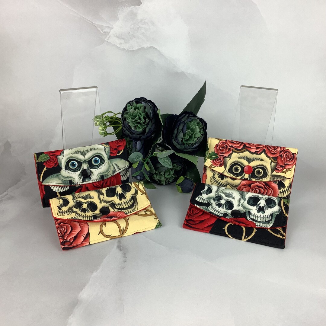 Skulls and Roses Card Case, Gothic Business Card Holder, 4 Options ...