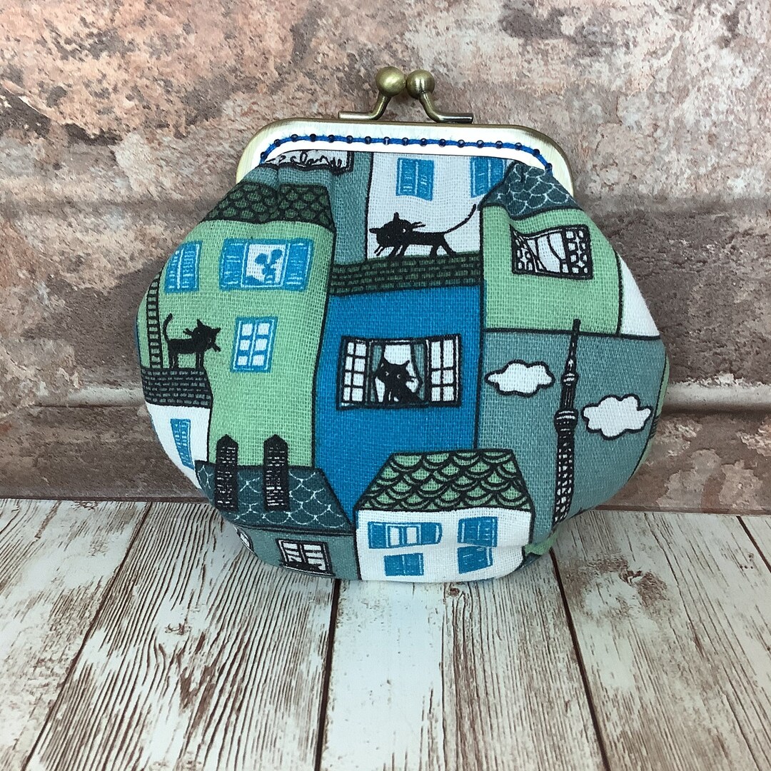 Cats Frame Coin Purse Kitty Fabric Coin Purse Kiss Lock - Etsy