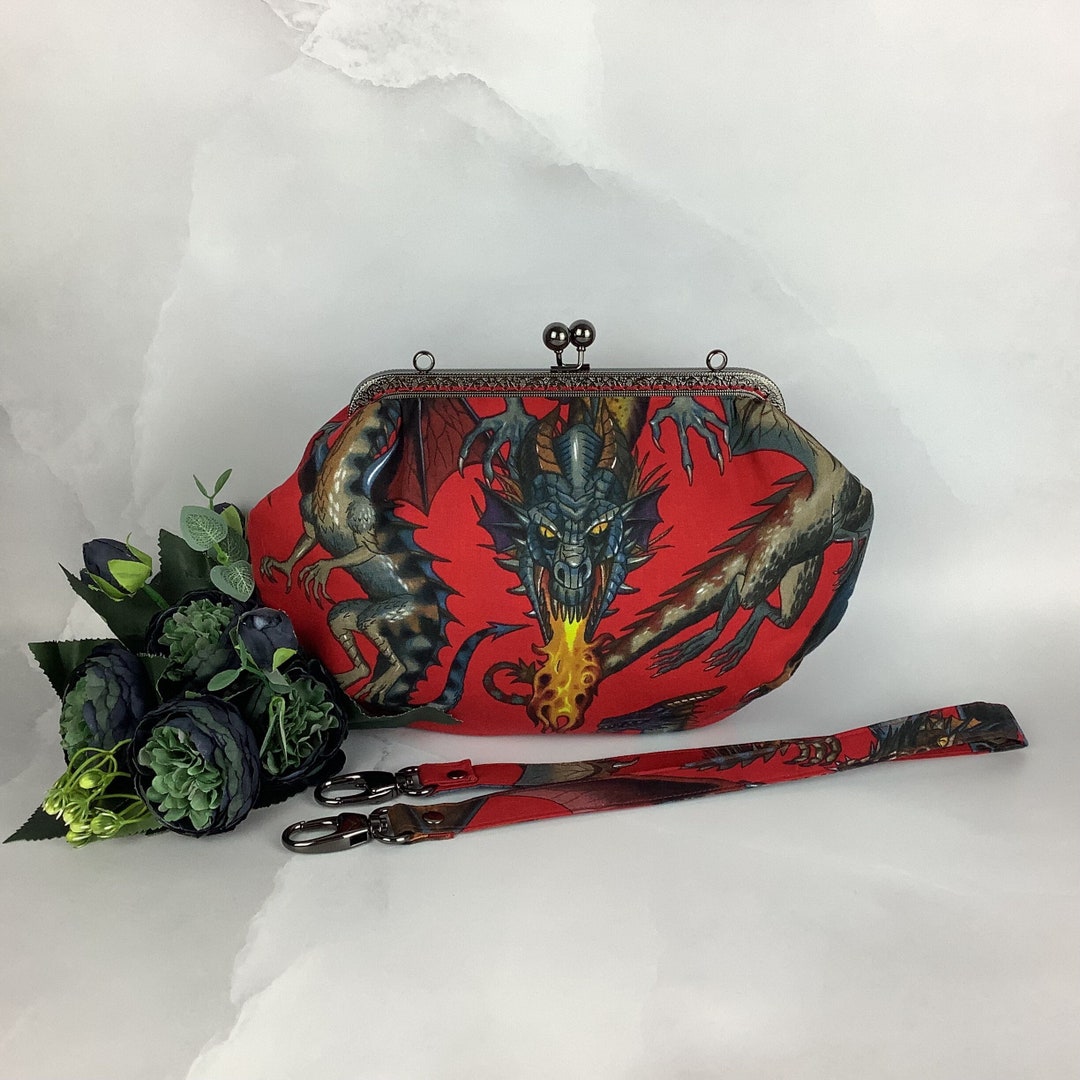 Dragons Dragons Medium Frame Clutch Bag, Gothic Frame Purse, Detachable ...
