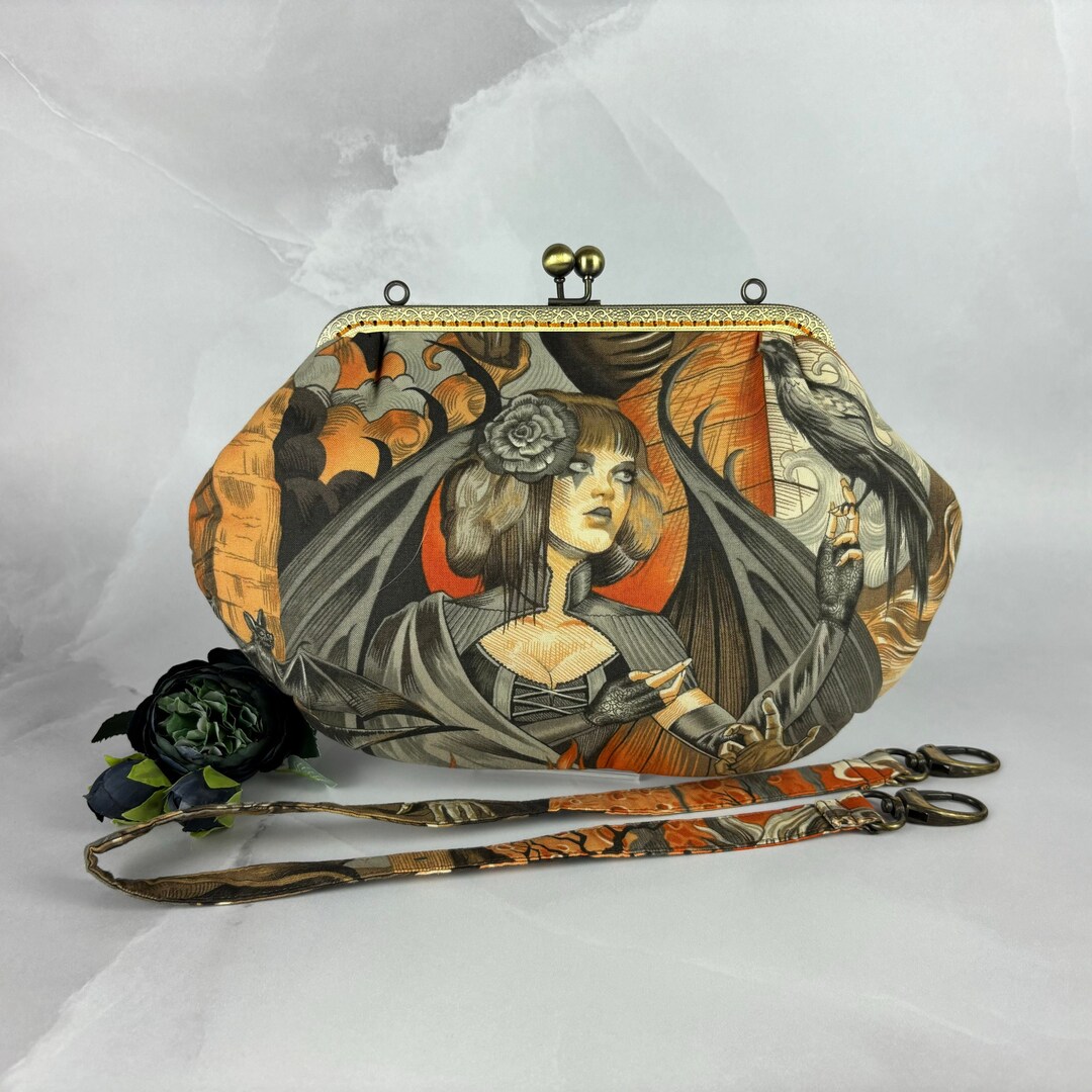 Handmade Gothic Medium Clutch Bag, Detachable Shoulder Strap - Etsy