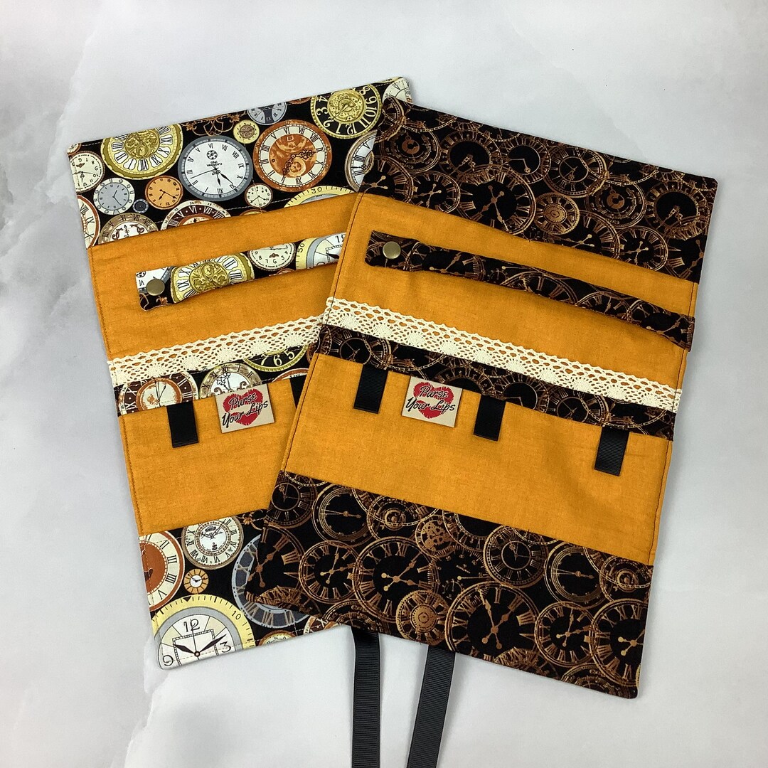 Steampunk Jewellery Roll, Clocks Jewelry Storage, 2 Options, Handmade ...