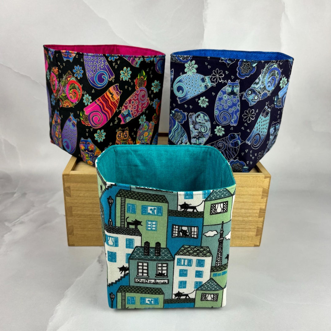 Handmade Cats Fabric Basket, 3 Options, Handmade - Etsy