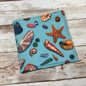 Sea Shells Fabric Coasters, Set of 4, Handmade - Etsy