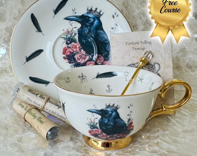 Raven King Pink Roses Tea Cup and Saucer Set. Learn Tea Leaf Reading ...
