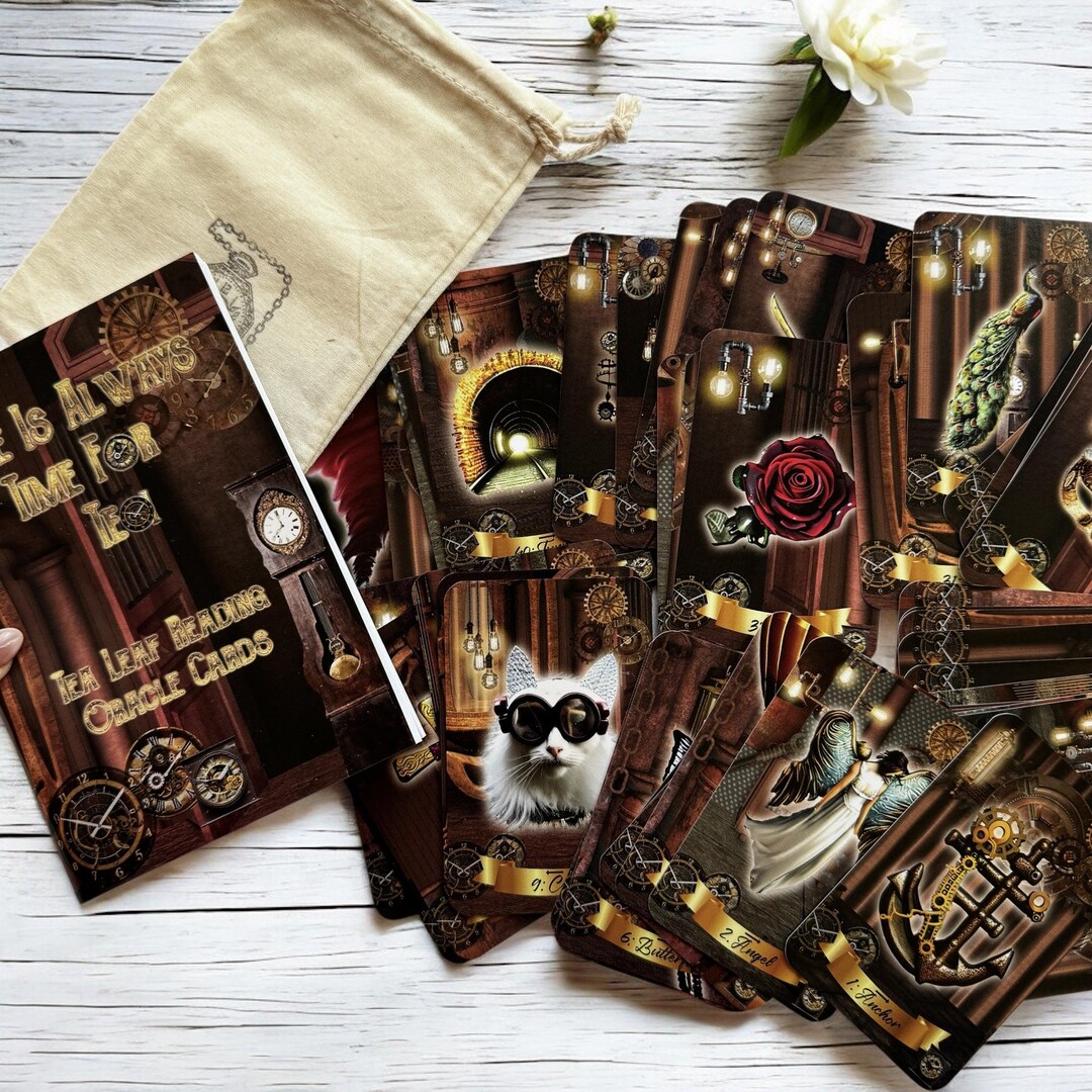 Steampunk Tea Leaf Reading Cards – Time for Tea Oracle Deck - Etsy