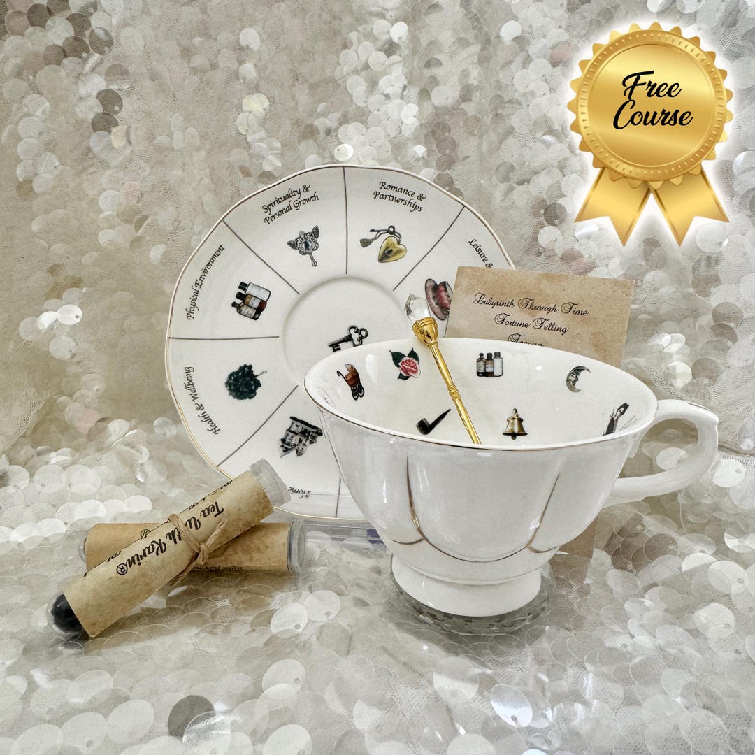Labyrinth Through Time Fortune Telling Teacup. Tea Cup and Saucer Set ...