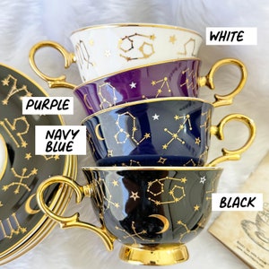 Limited Edition Purple Tarot Tea Cup and Saucer Set. Astrology Teacup ...
