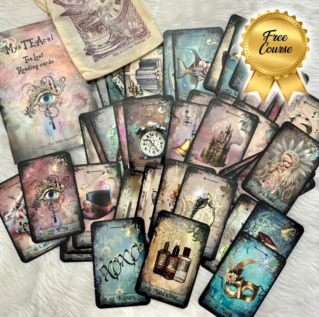 Mysteacal Oracle Cards Based on Tea Leaf Reading Symbol Divination ...