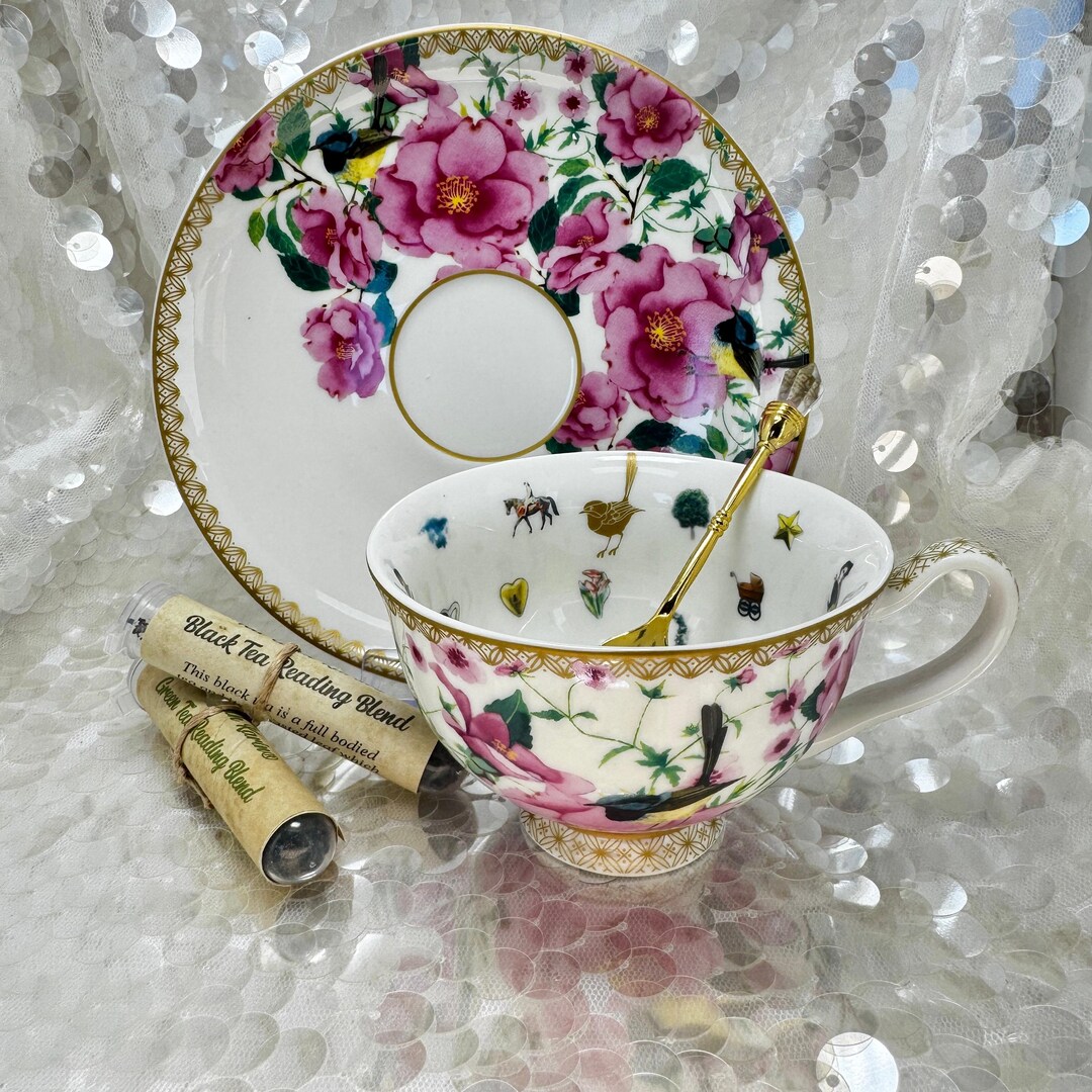 Blue Wren Tea Leaf Reading Cup Set With Free Course - Etsy UK