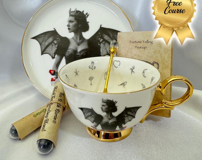 Bat Lady 1 Teacup and Saucer Set. Learn Tea Leaf Reading the Easy Way ...