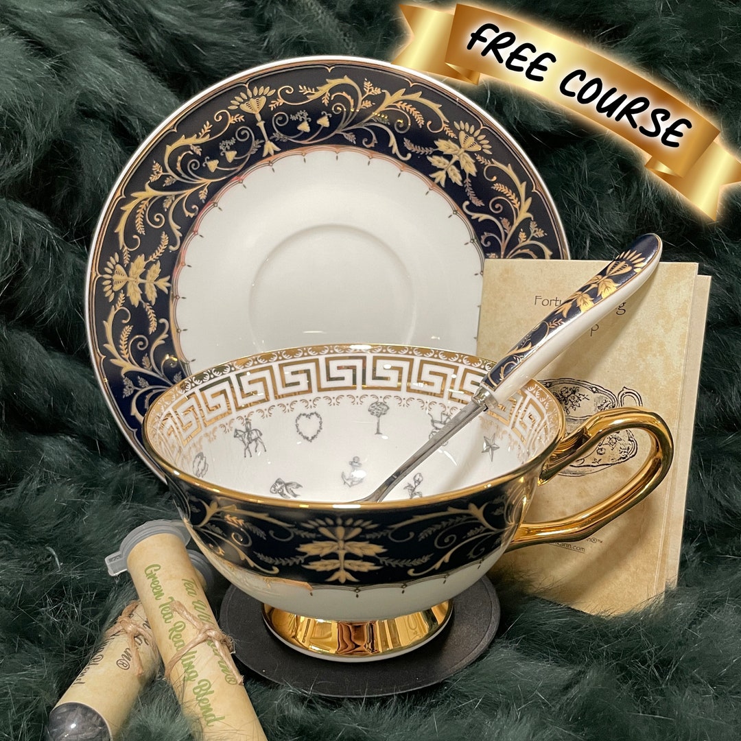 Navy Blue Persian Style Tea Cup and Saucer Set. Teacup and Saucer Set ...