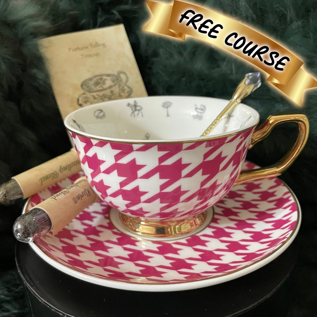 Hot Pink Check Fortune Telling Teacup. High Quality. Divination Tea Cup ...