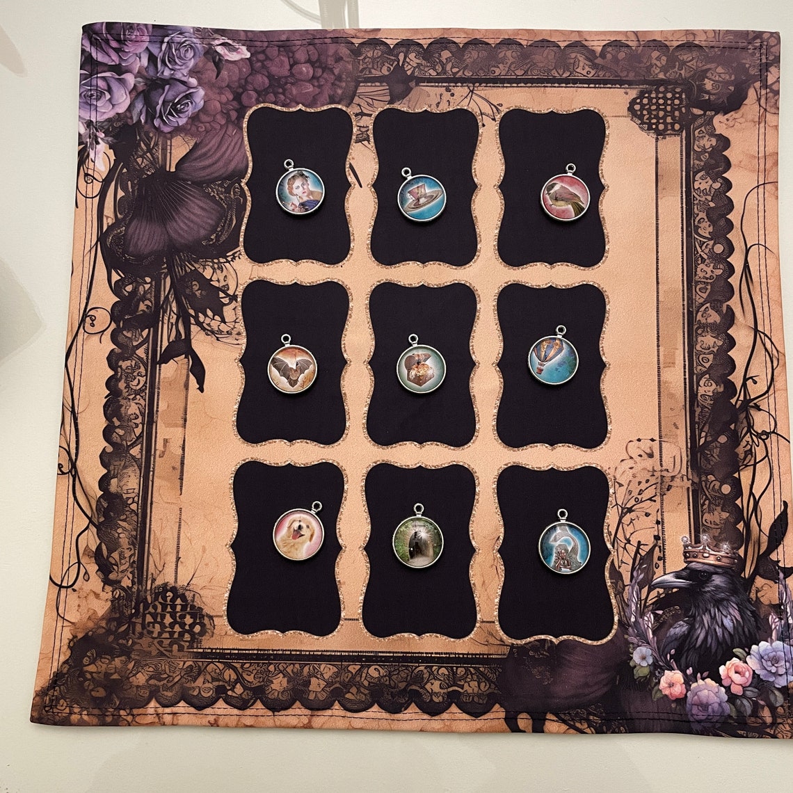 Raven 9 Box Divination Mat, Tarot, Lenormand, With Gold Tin - Etsy