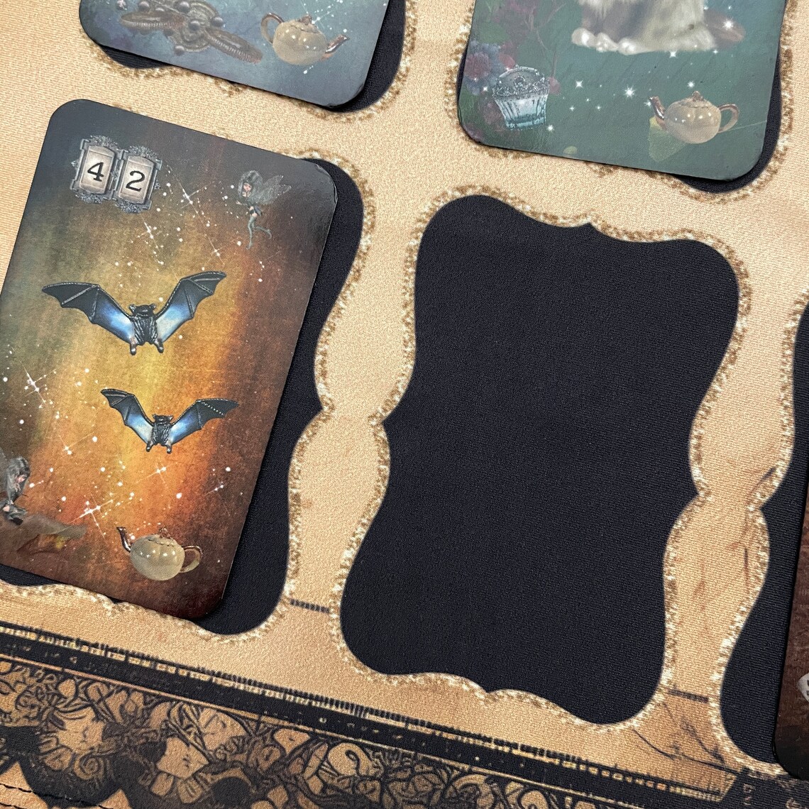 Raven 9 Box Divination Mat, Tarot, Lenormand, With Gold Tin - Etsy