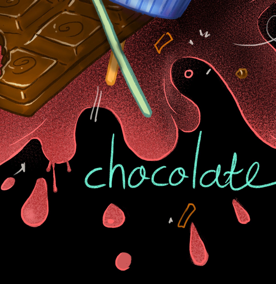 Modern Chocolate Cupcakes Candy Mural Wallpaper Illustration - Etsy