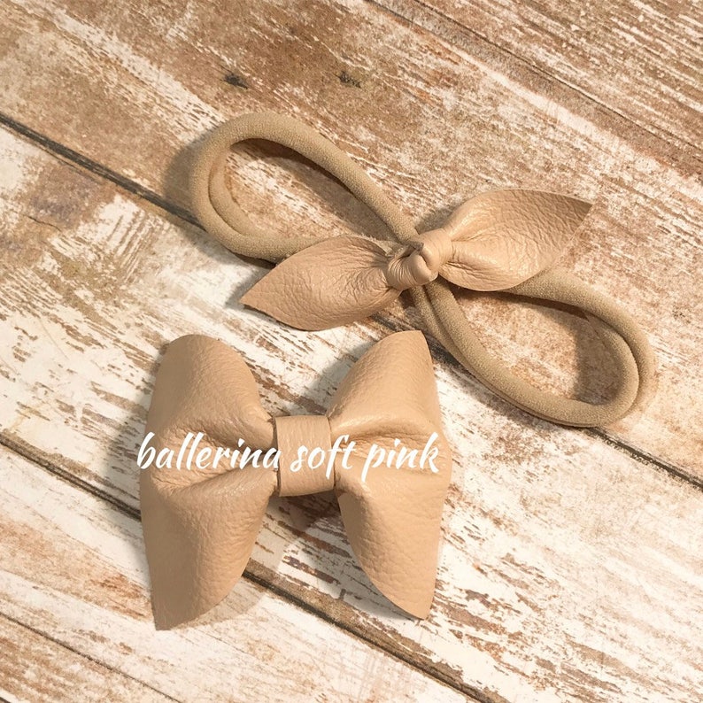 Small Classic Leather Bow Leather Bow Handmade Bow Baby | Etsy