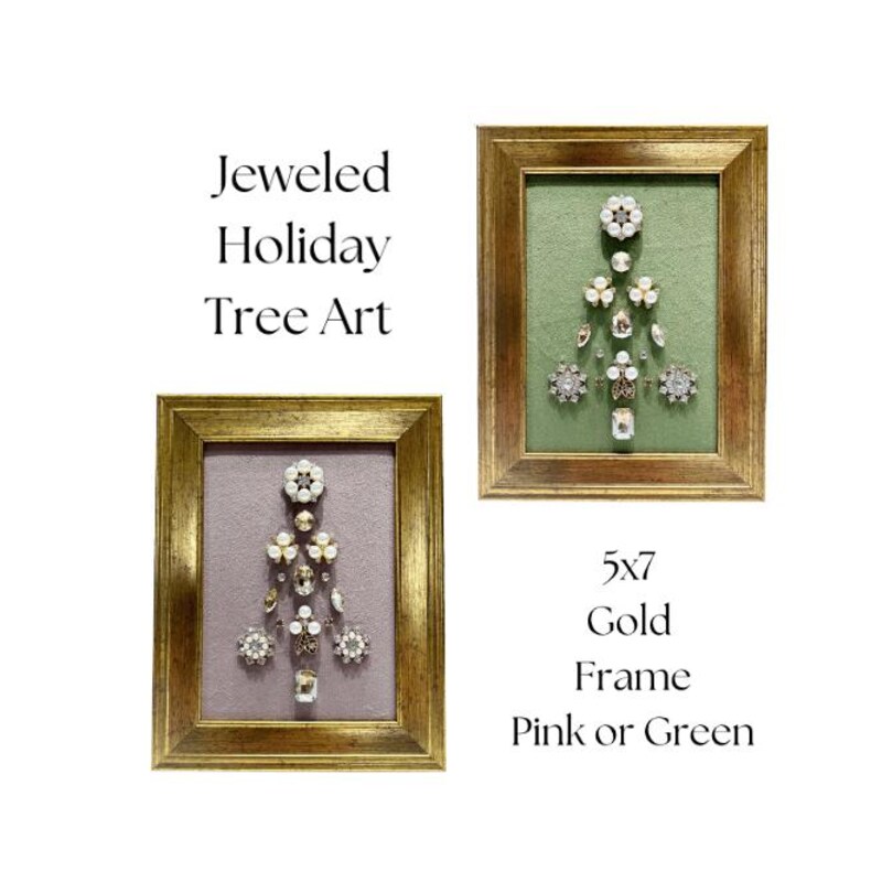 Jeweled Christmas Tree in Frame - Etsy