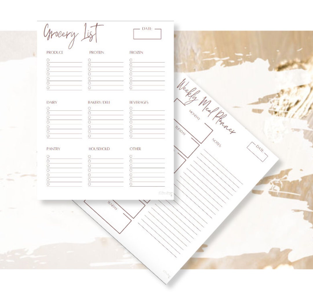 Grocery Shopping List, Instant Download PDF, Printable Shopping List ...